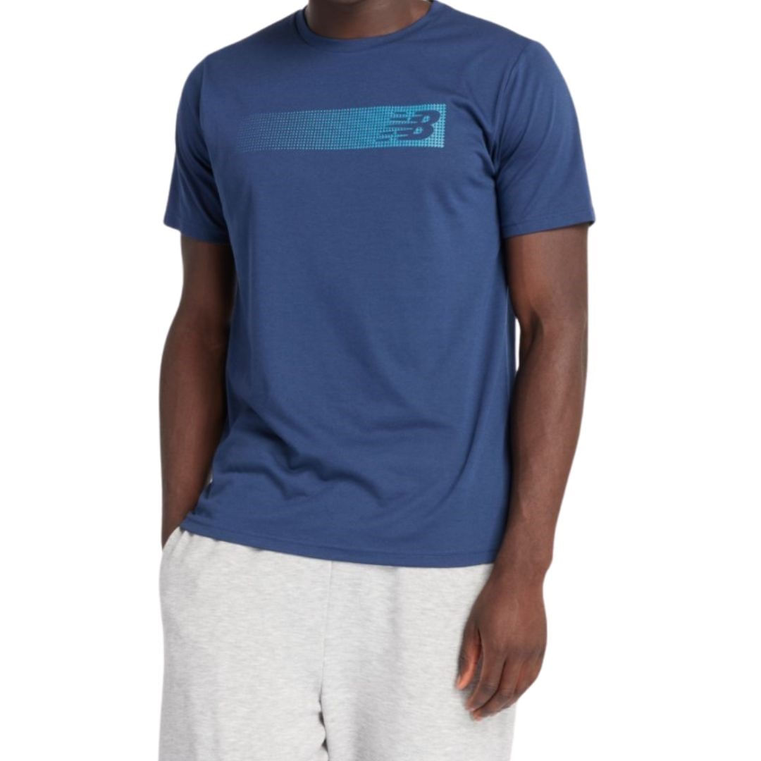 Remera azul essentials heathertech hombre nb