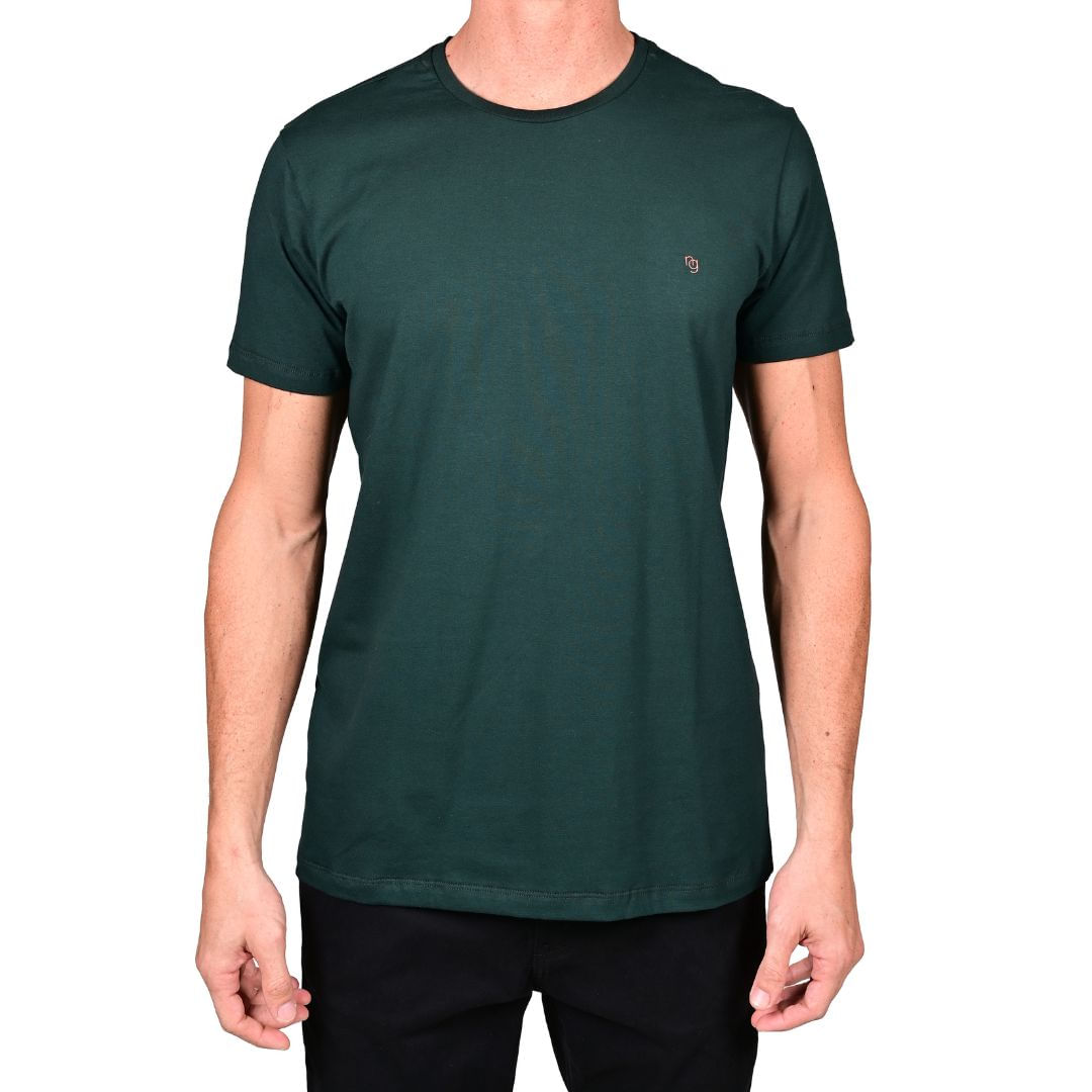Remera M/C Verde Oscuro Liso Hombre New Green - Unicentro Tienda Online