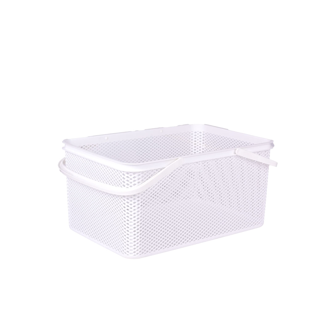 Cesto termoplástico blanco c/ alcázar rectangular