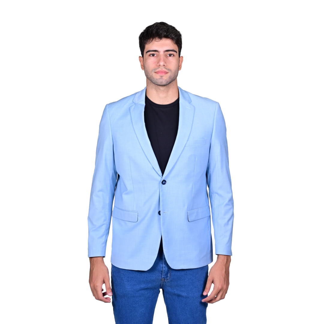 Saco Basic Slim Celeste Hombre Vila Finzi