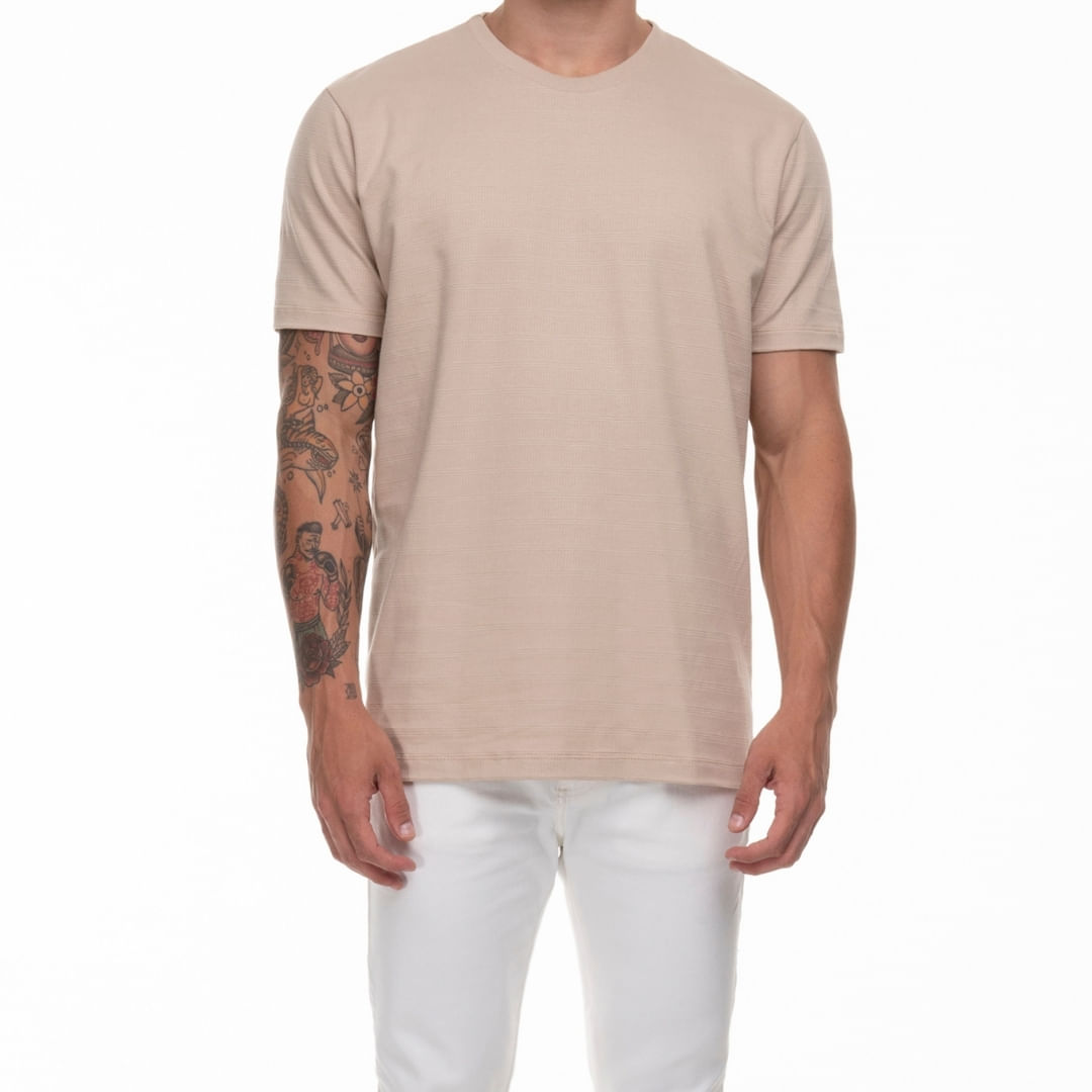 Remera Beige Textura Oversize Connection