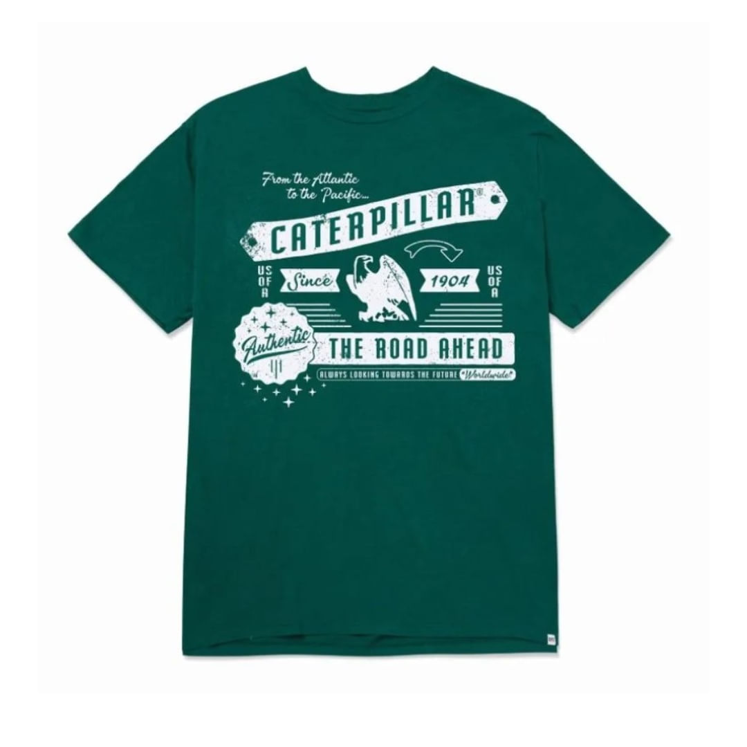 Remera Verde The Road Ahead Graphic Caterpilar
