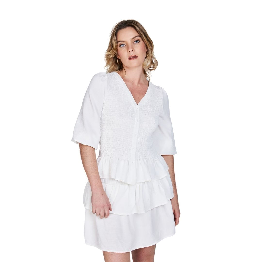 Blusa M/C Blanco Dama Eclipse