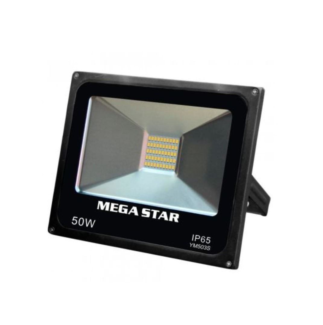 Reflector 50w 3000k Negro Mega Star - Unicentro Tienda Online