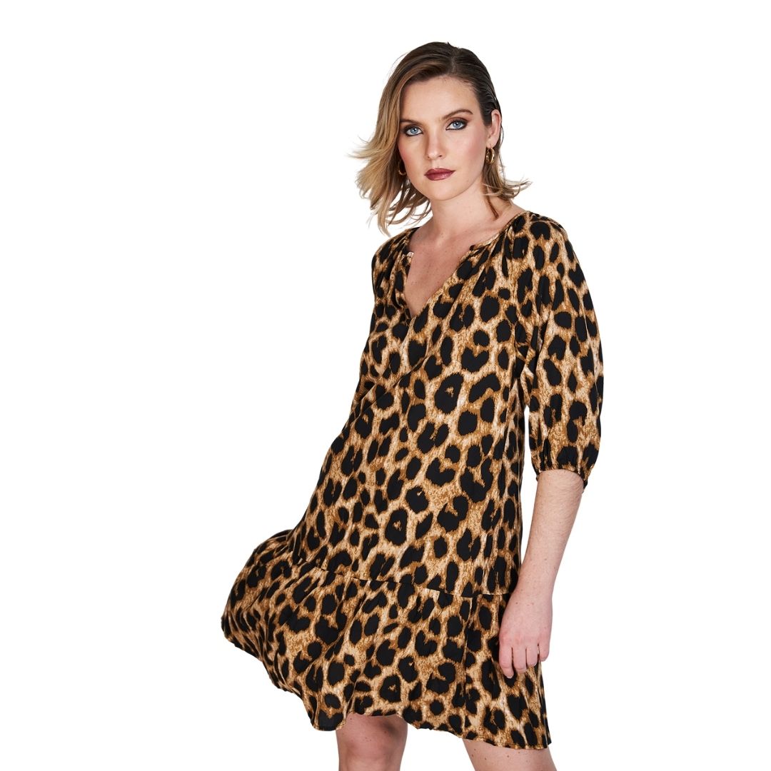 Vestido 3/4 Animal Print Dama Eclipse - Unicentro Tienda Online